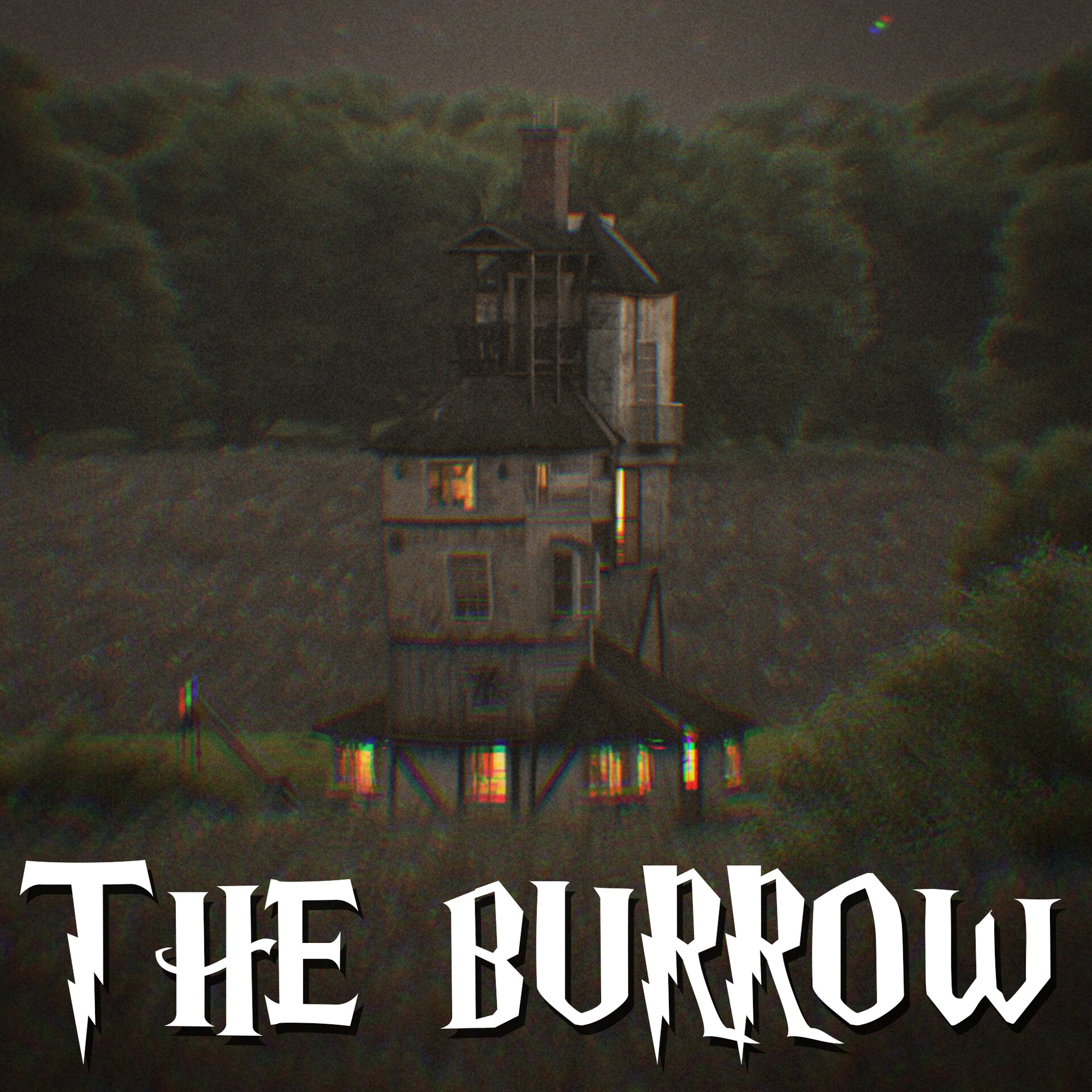 ArtStation - The Burrow - Harry Potter Night time (2021)
