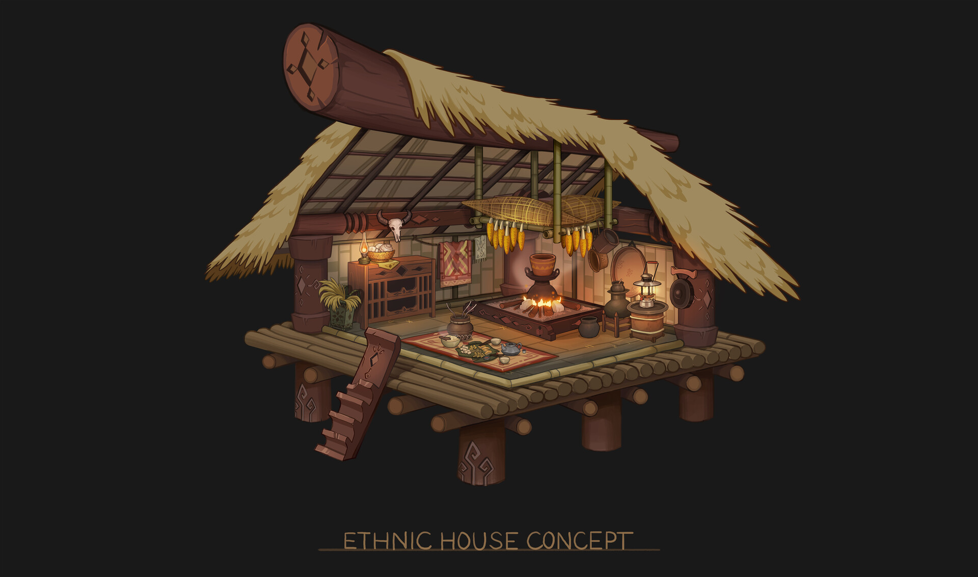 ArtStation - Ethnic house concept