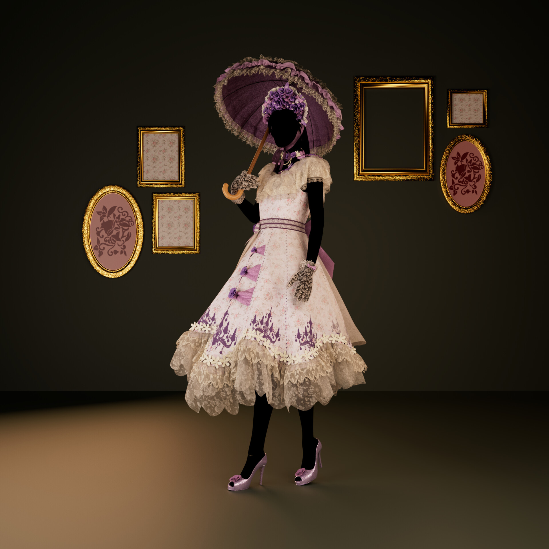 ArtStation - Antique Style Rose Dress