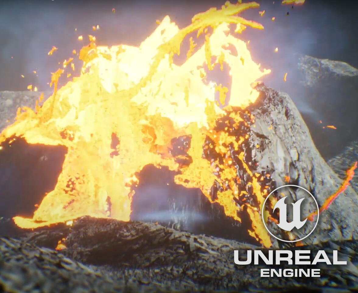 ArtStation - Volcano Fluid Simulation - Rendered In Unreal