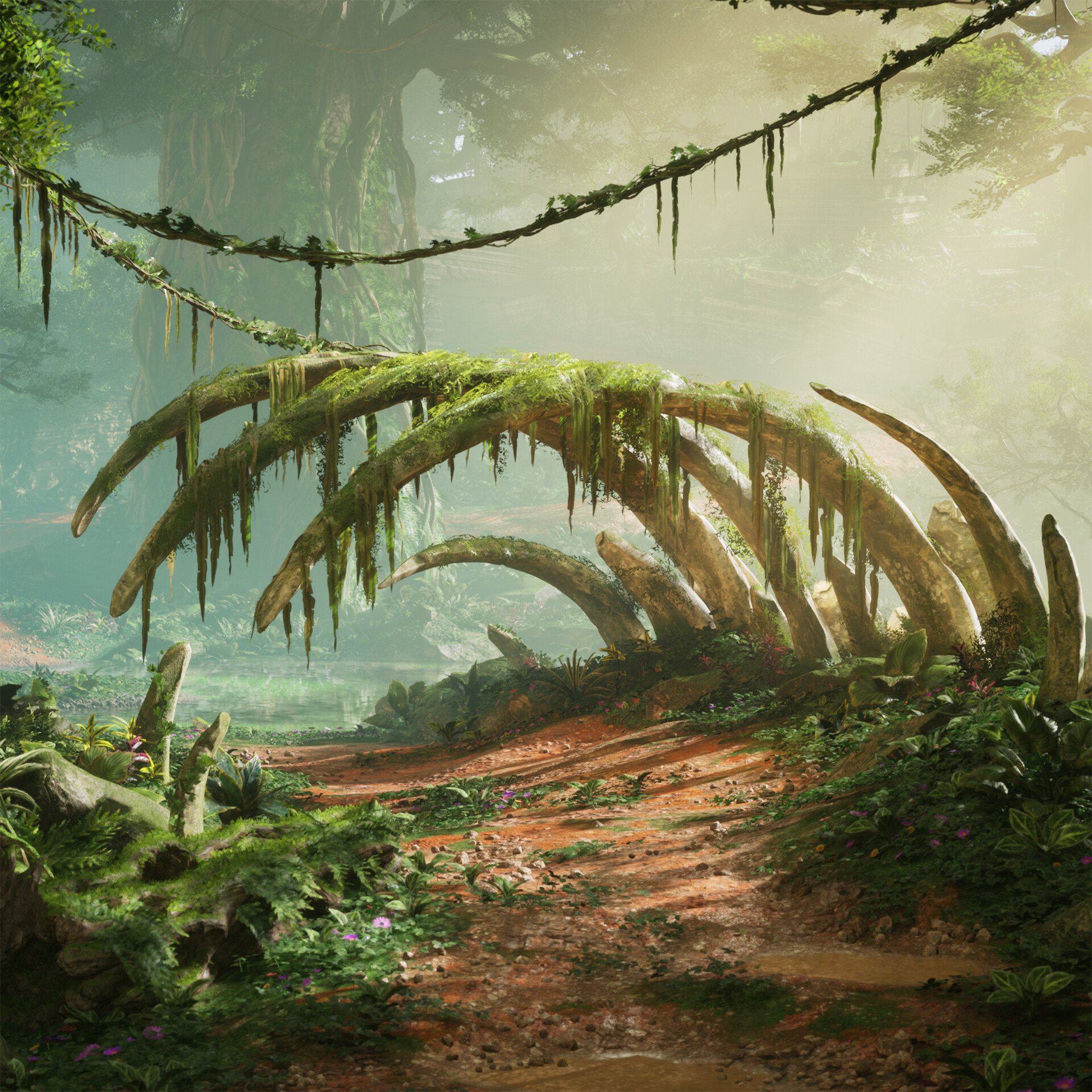 ArtStation - Overgrown Jungle Path Scene