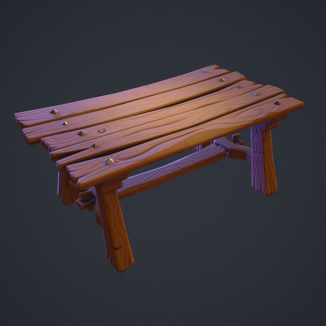 ArtStation - Stylized Wood Table