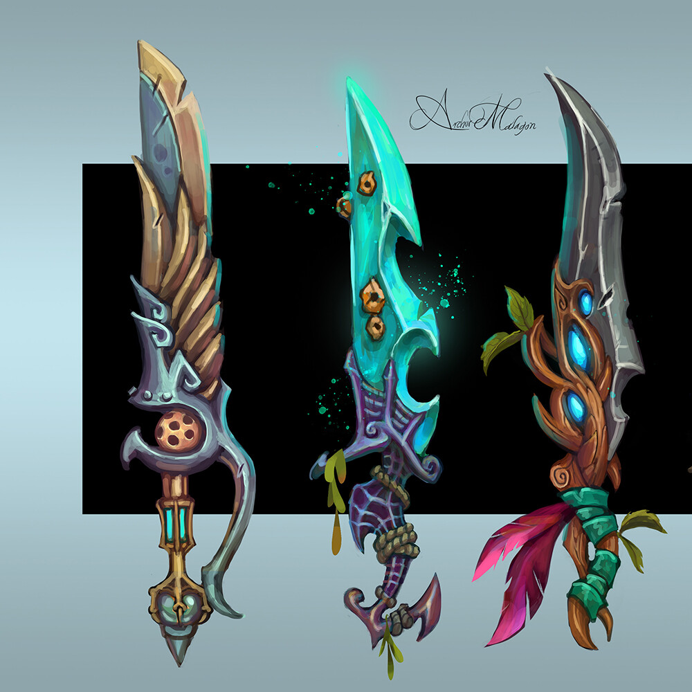 ArtStation - Stylized Artifact Weapon Set