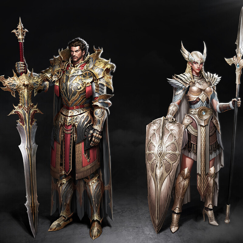 ArtStation - Knight & Valkyrie