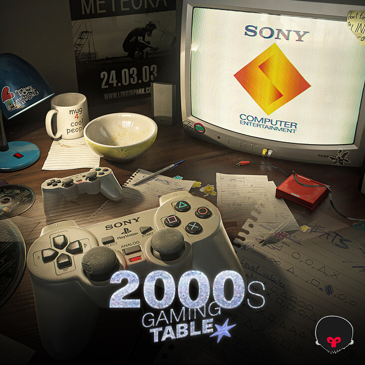 ArtStation - Realistic Environment - 2000s Gaming Table