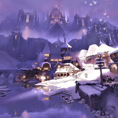 ArtStation - Snow city in fantasy