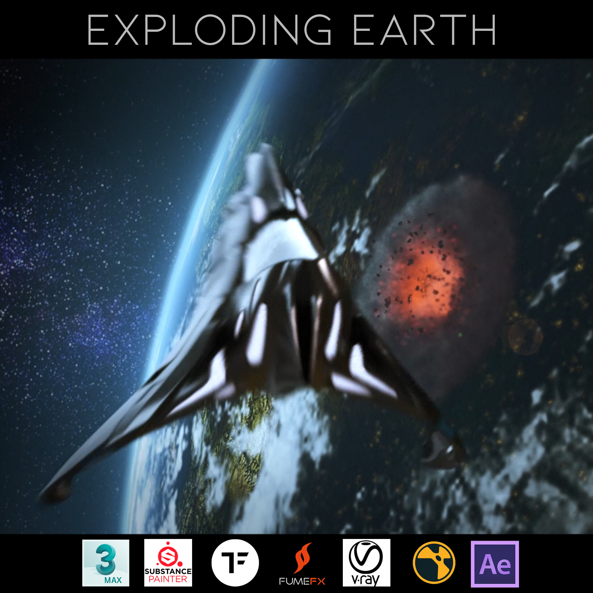 ArtStation - Spaceship - explode earth