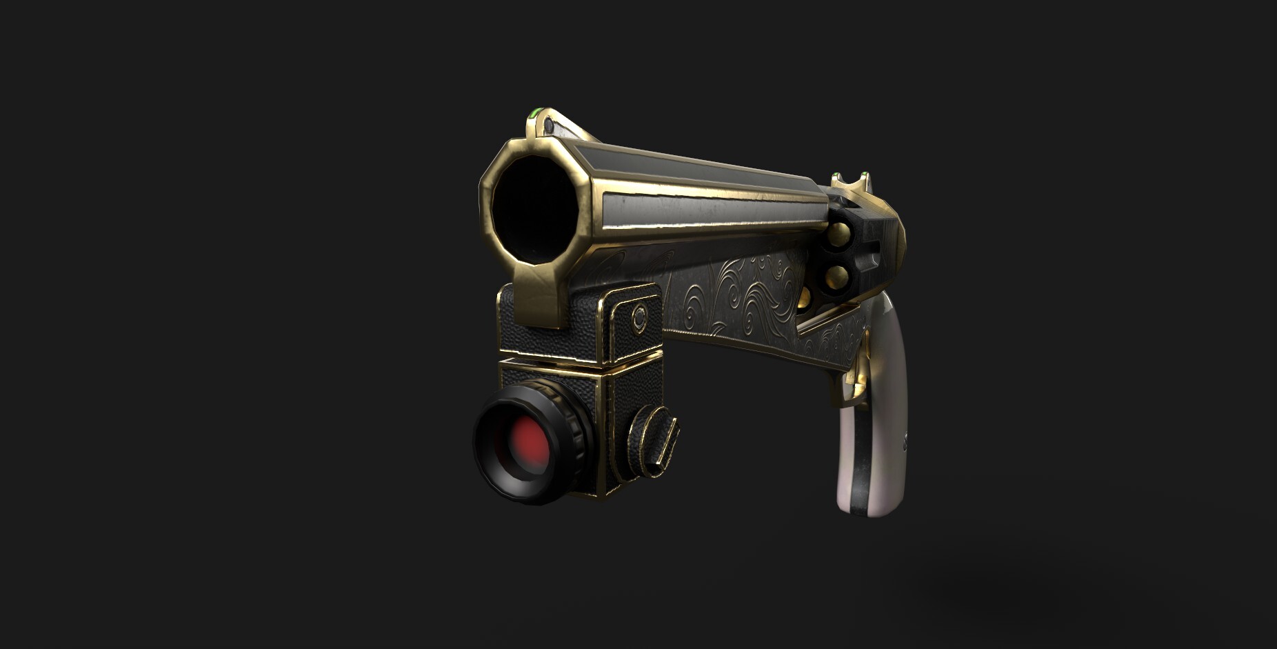 ArtStation - Retrofuturist weapons for "Cyber-20s" skill shooter