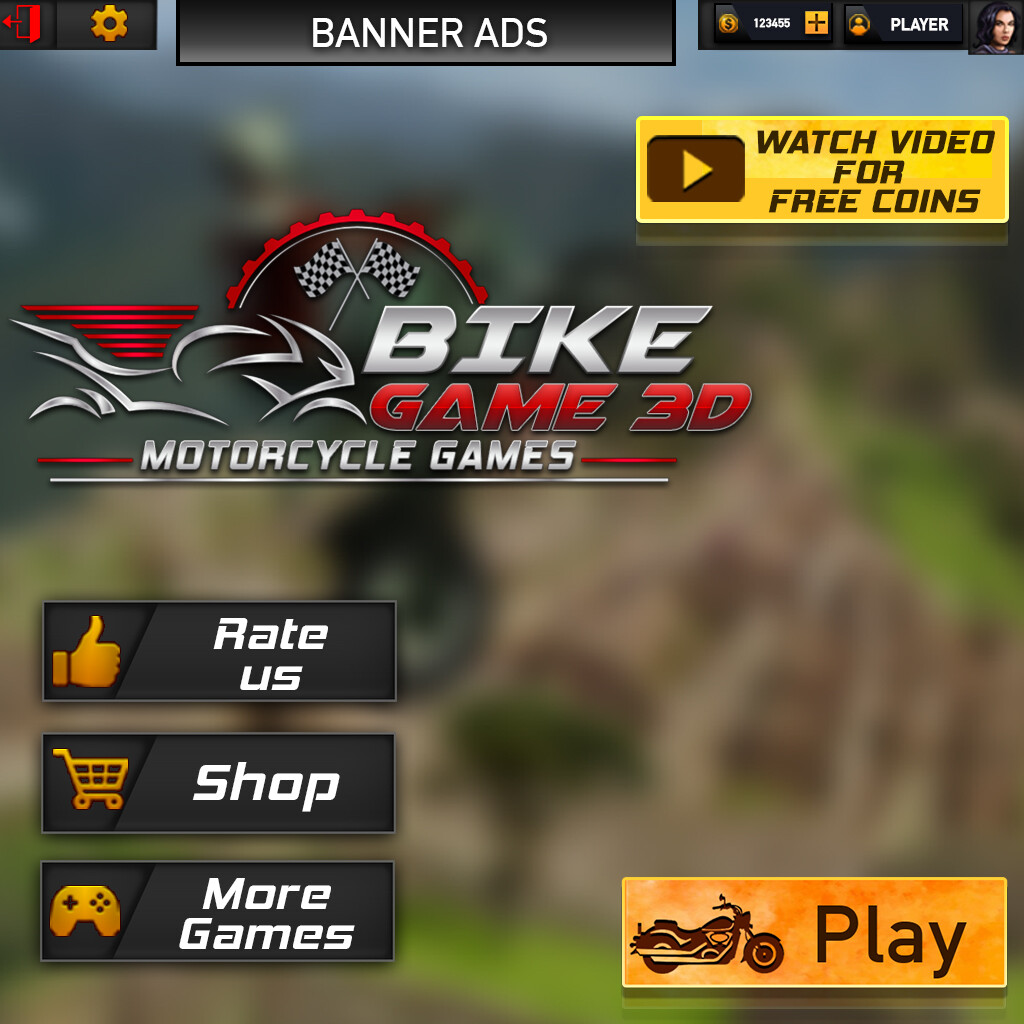ArtStation - Bike Game 3D : Motorcycle Games UI Design.