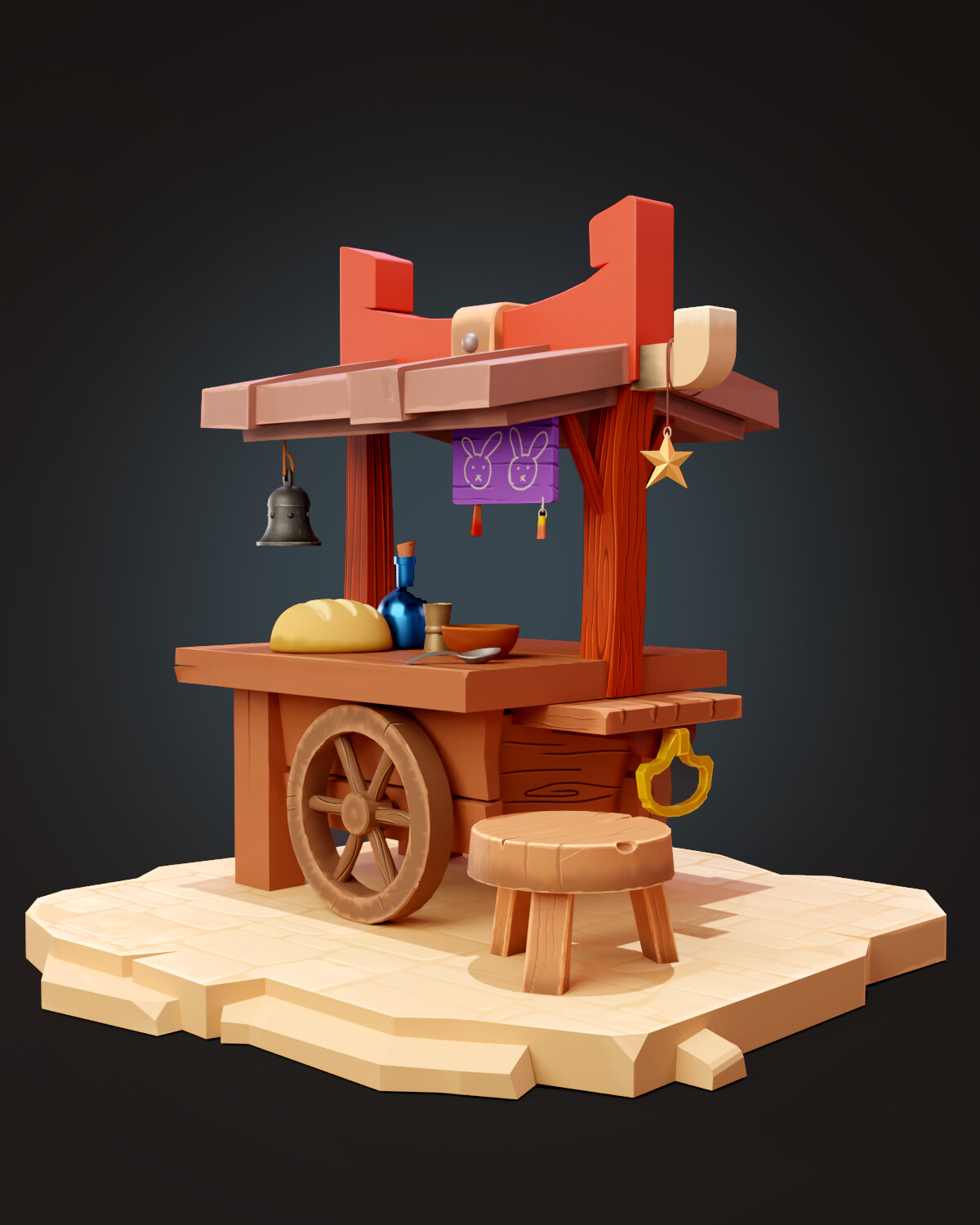 ArtStation - Dwarf Cart - Stylized 3D
