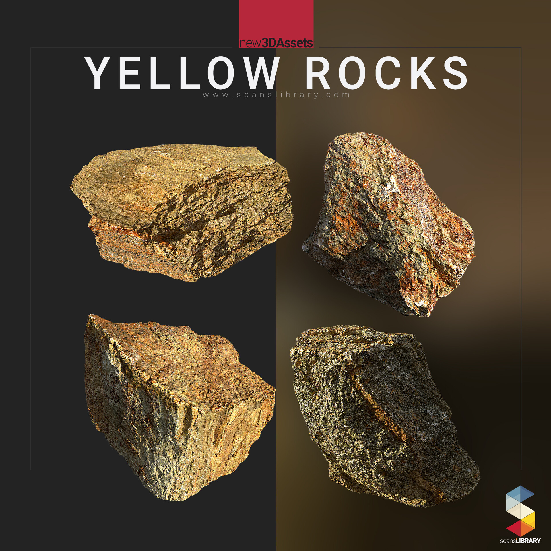 ArtStation - NEW 3D Assets / Yellow Rocks