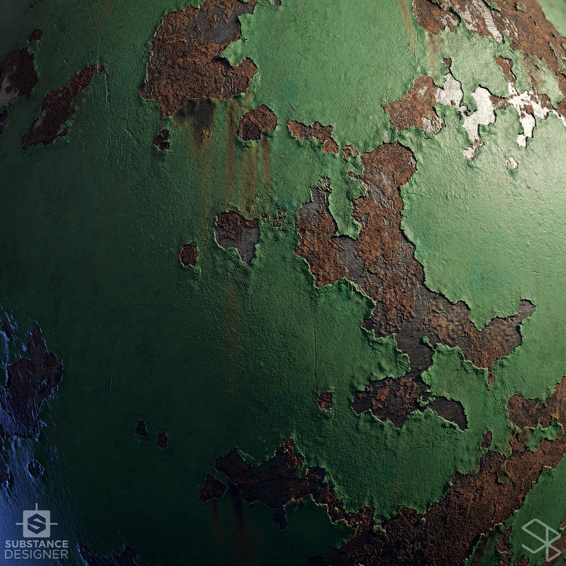 Stan Brown - Rusting Painted Steel - Substance Designer