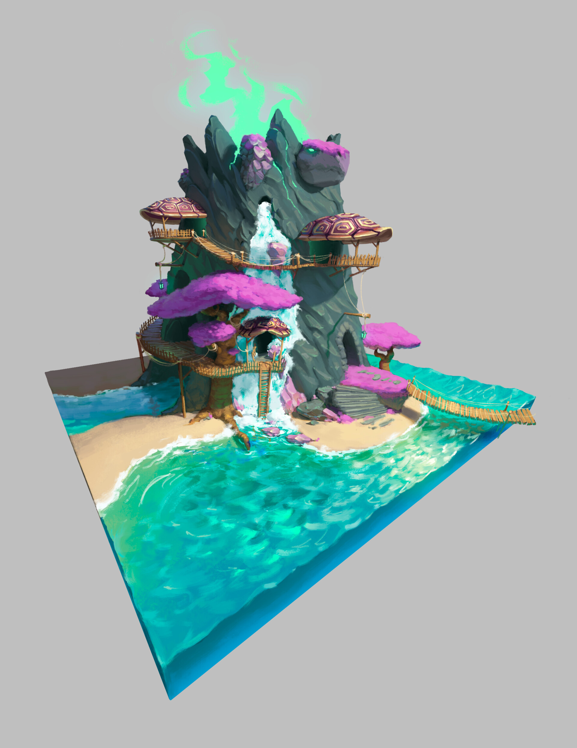 ArtStation - Tortoise island (ideas explorations)