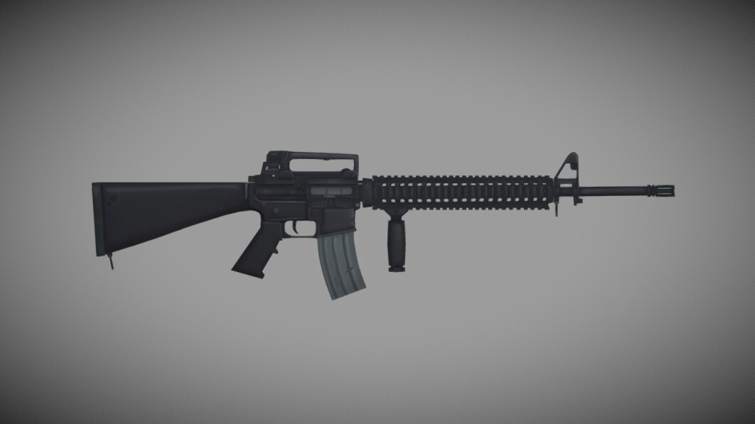 ArtStation - Low poly hand painted M16a4