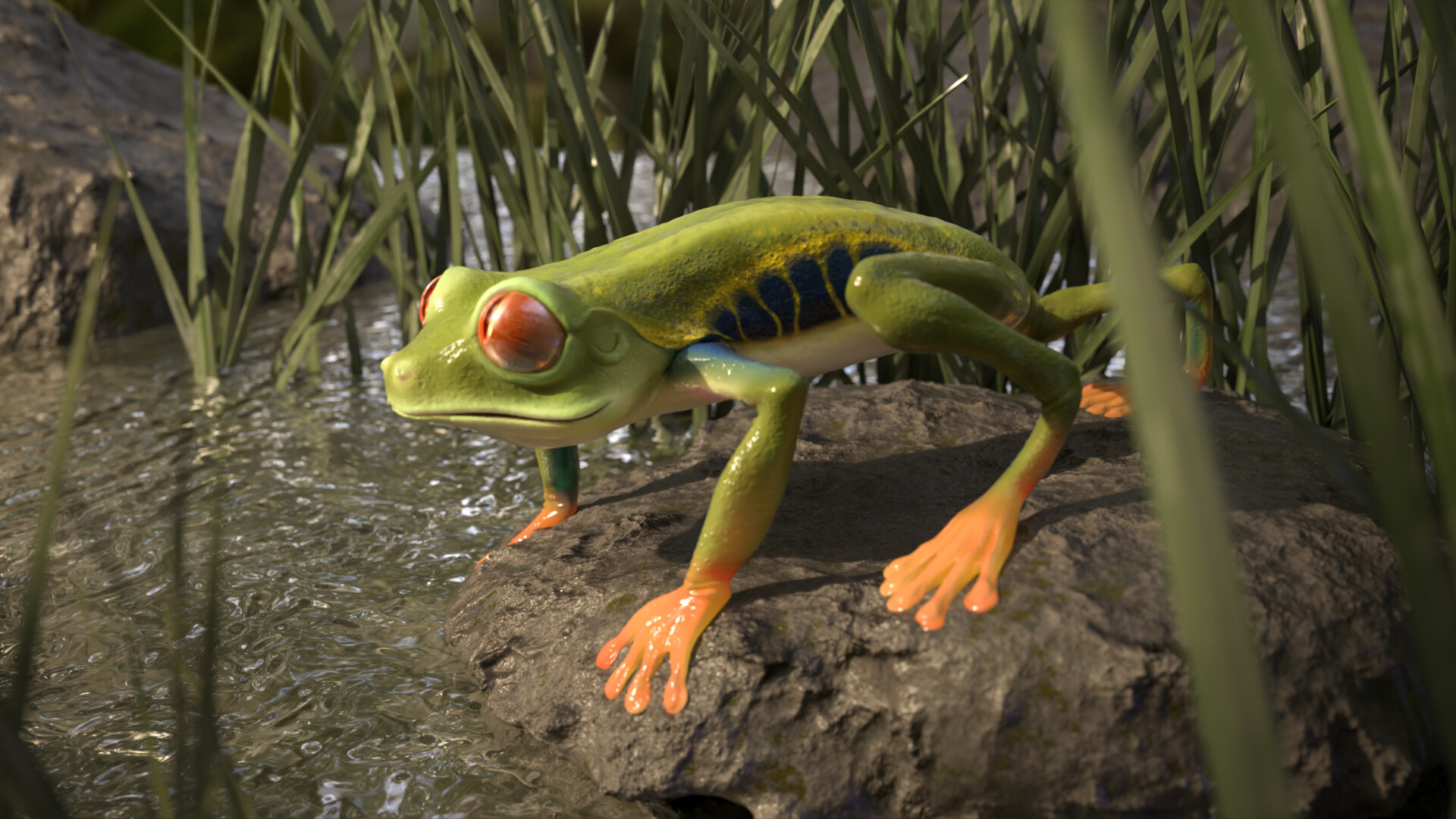 ArtStation - Red Eye Tree Frog