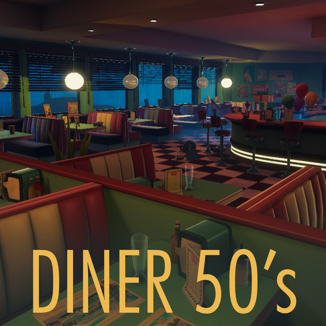 ArtStation - 3D ENVIRONMENT / Diner 50's