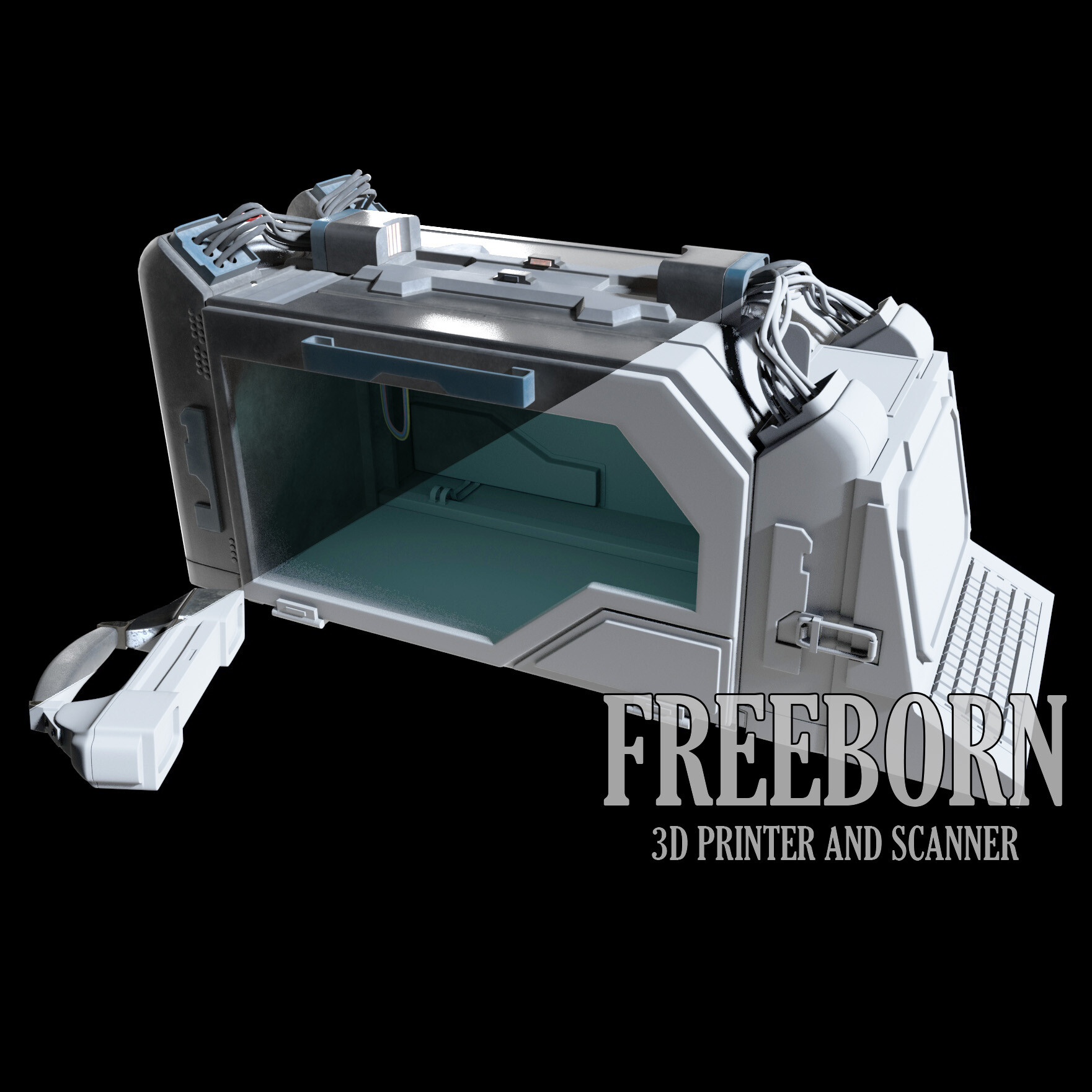 ArtStation - Freeborn: Sci-fi 3d printer + scanner