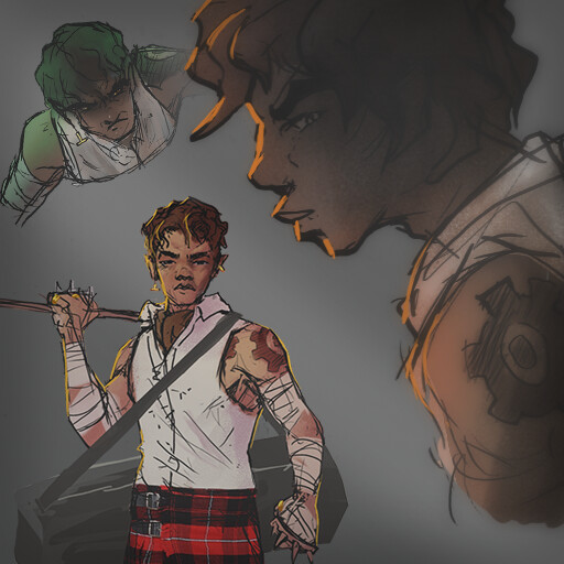 ArtStation - Dnd Character design - Brawler/Smuggler