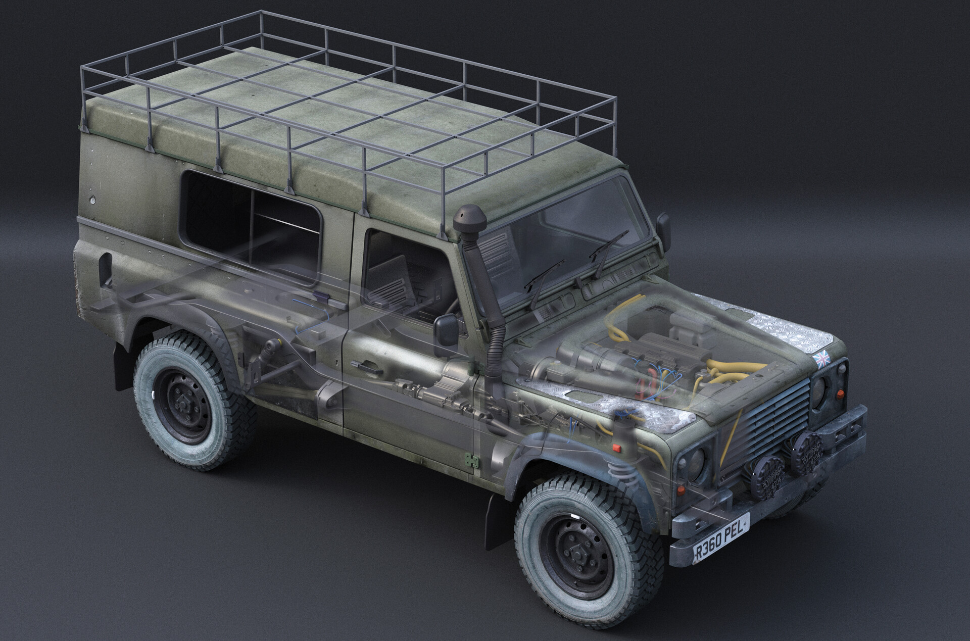 ArtStation - Land Rover Defender Cut Away