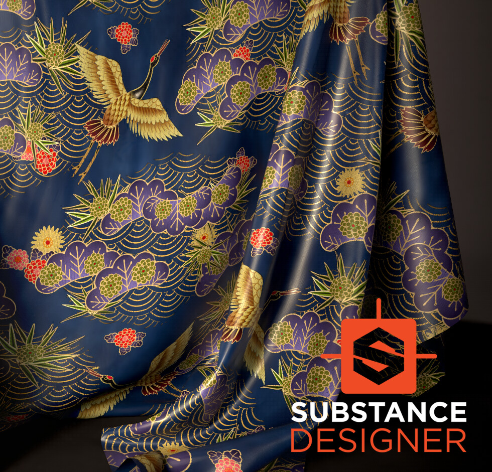 ArtStation - Japanese fabric - full Designer material