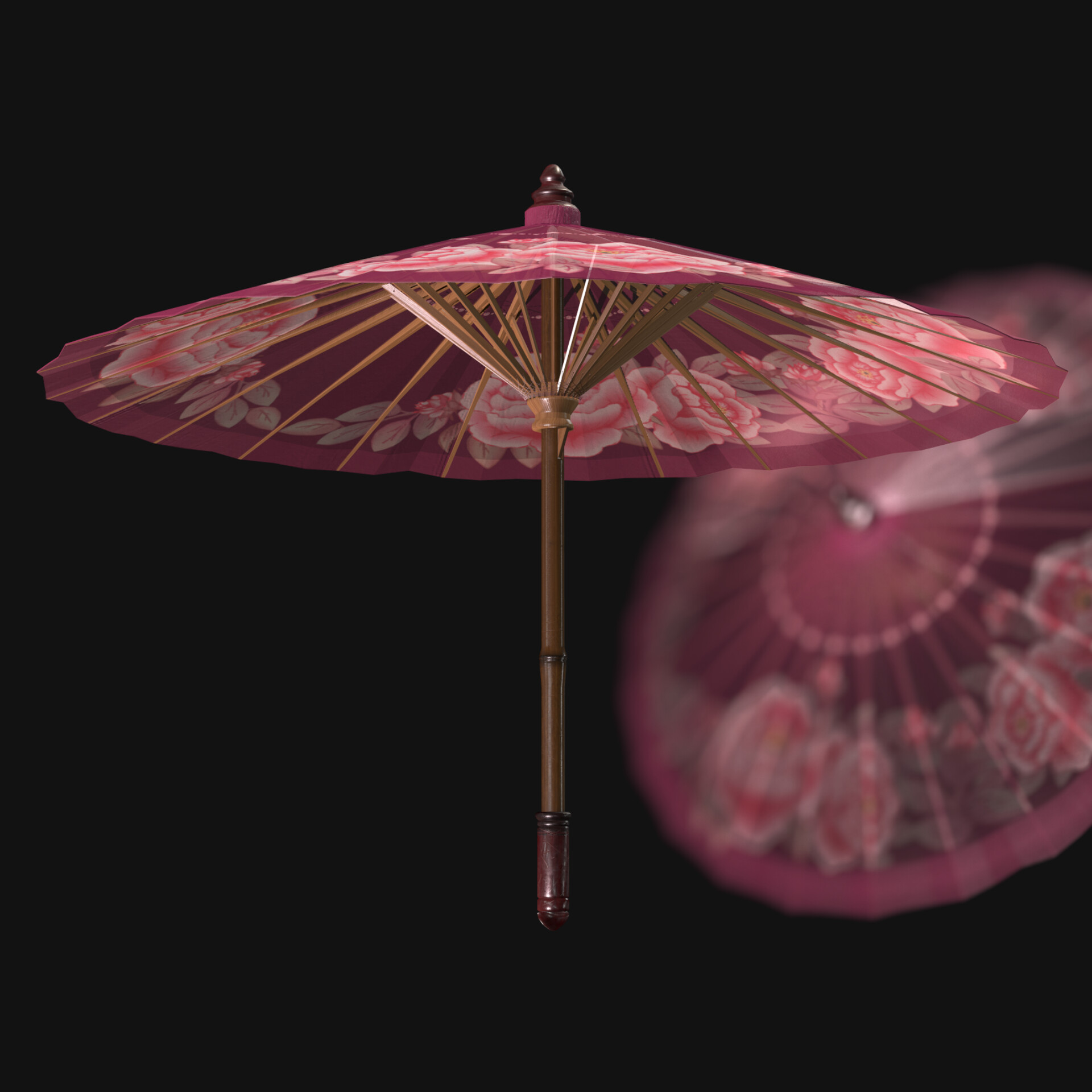 ArtStation - Bamboo parasol with peonies
