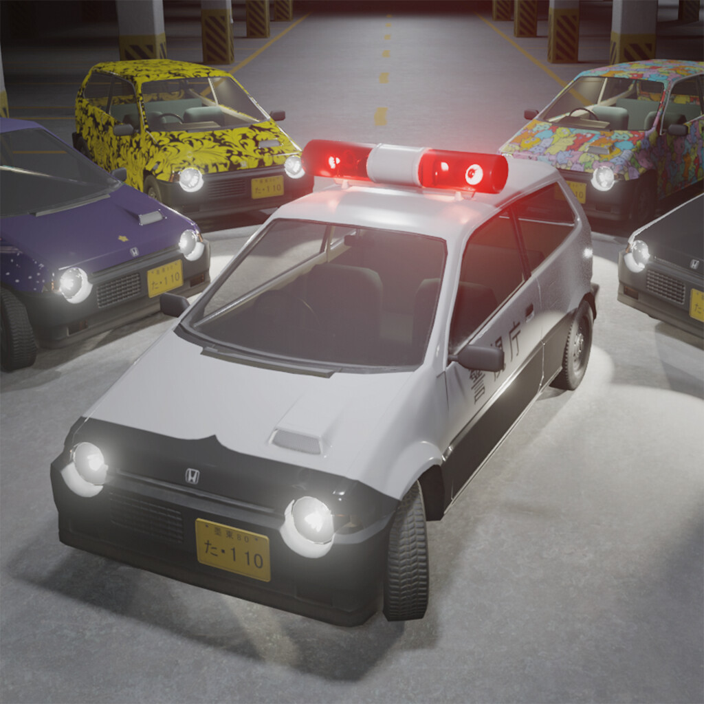 ArtStation - Honda Today M - Police patrol car