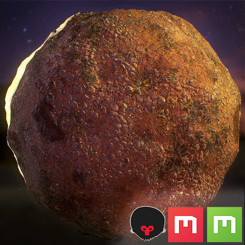 ArtStation - Dirt/Pebble Parking Lot Island Material (Mixer)