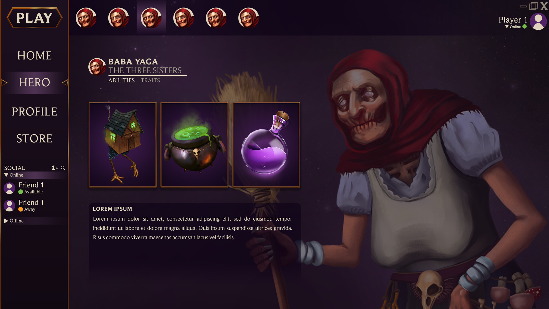 ArtStation - Baba Yaga UI Design Project