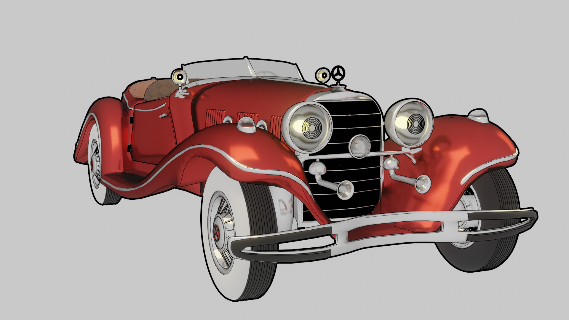 ArtStation - Mercedes Benz 500K Roadster Toon