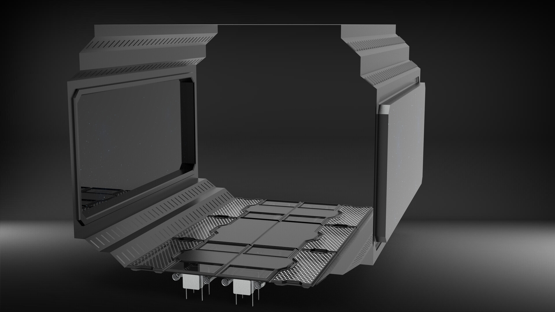 ArtStation - Space Station 3D Modular Interior Piece (Hall/Corridor and ...