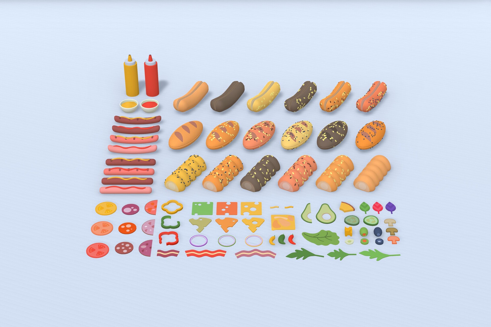 ArtStation - Hot Dogs Constructor Pack