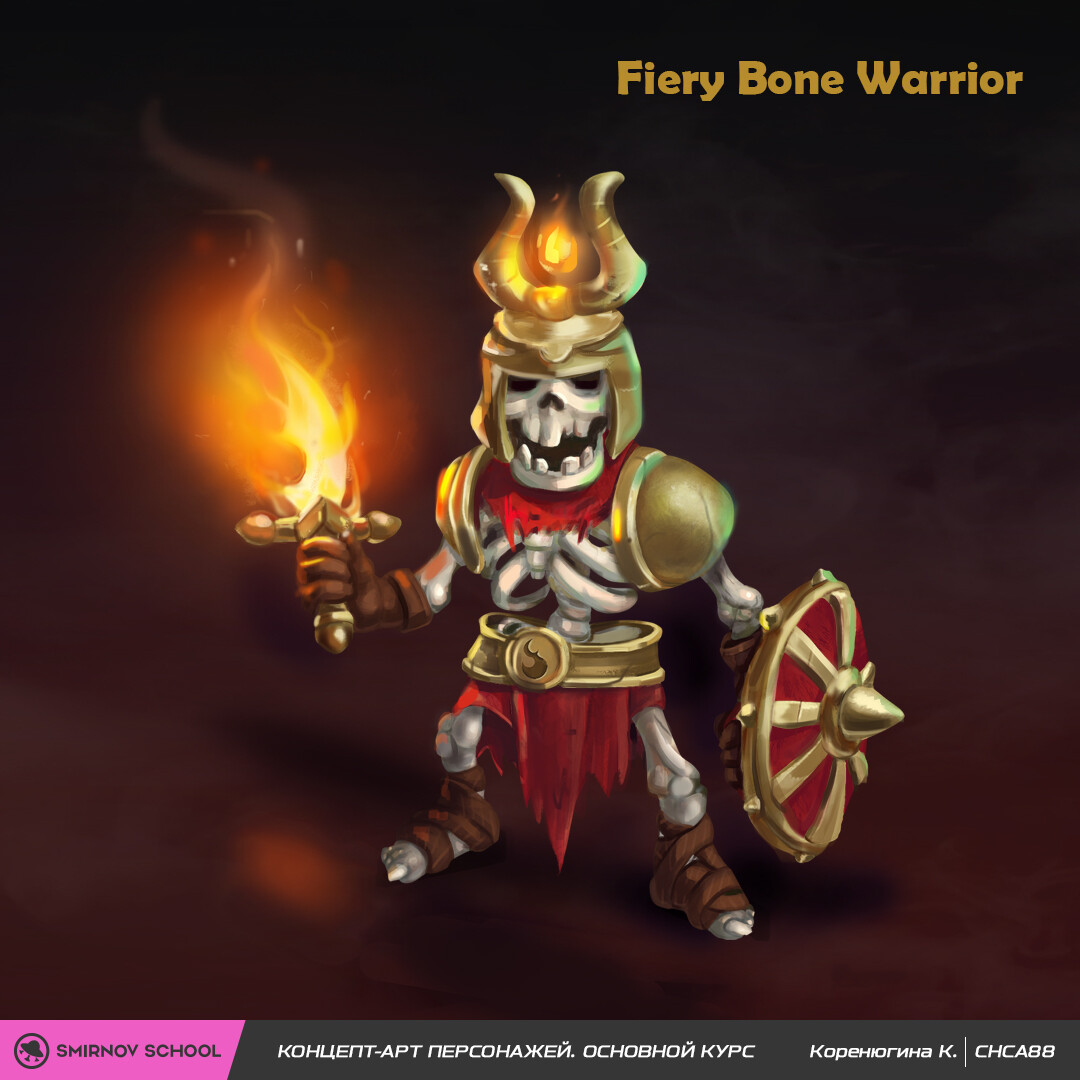ArtStation - Concept of the Fiery Bone Warrior