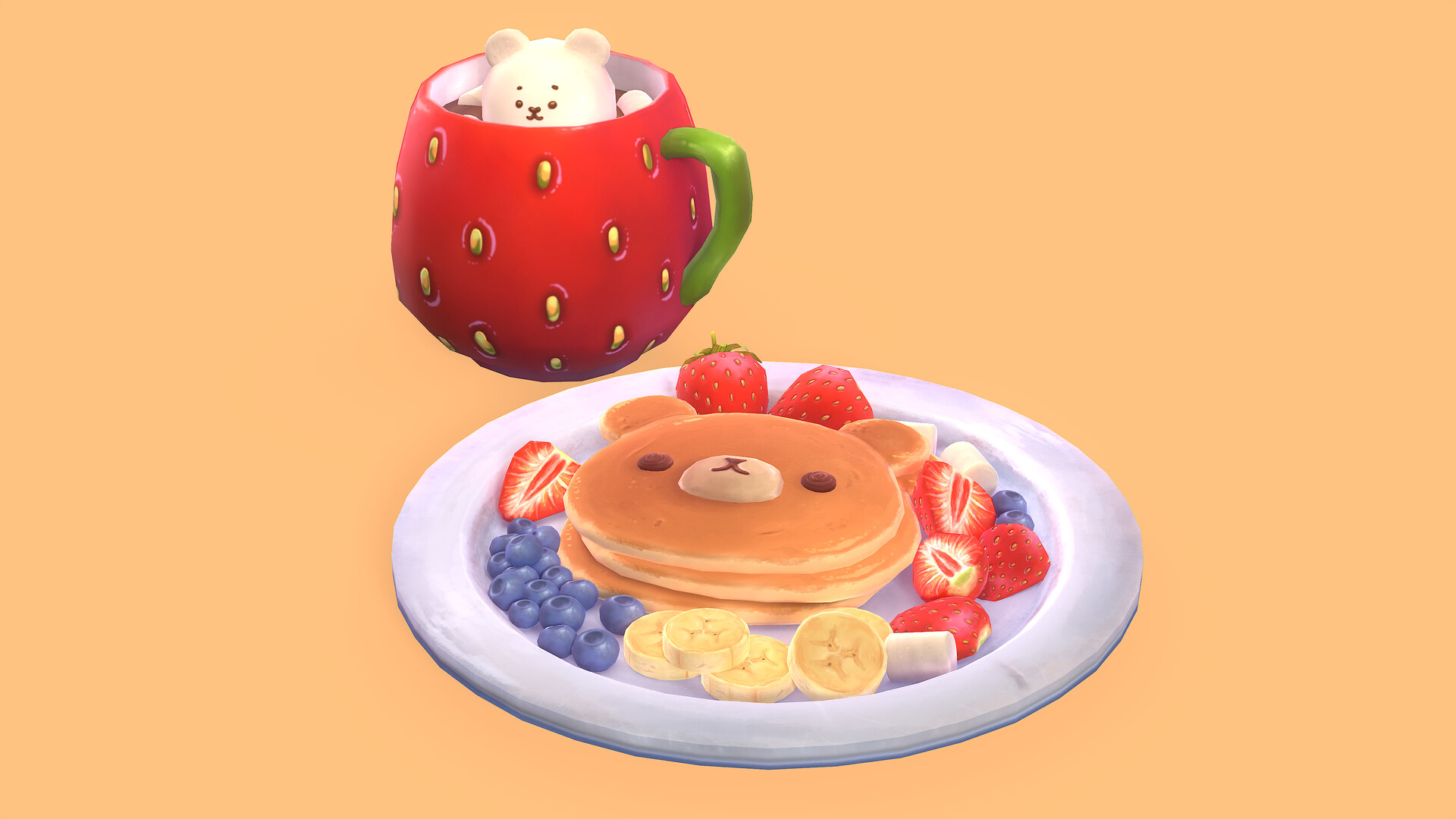 ArtStation - Stylized Rilakkuma Pancakes
