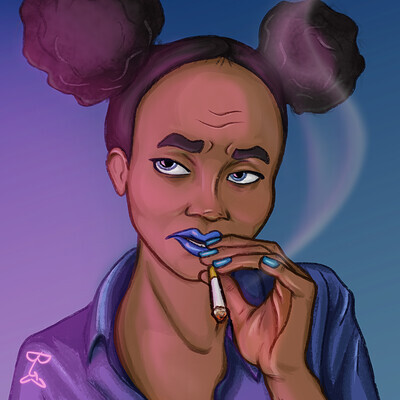 ArtStation - Girl smoking