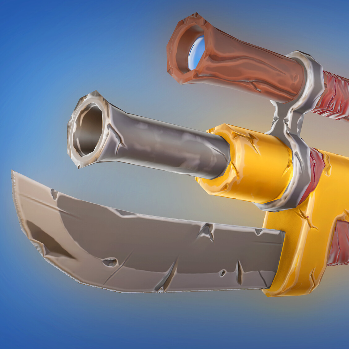 ArtStation - Low Poly Stylized Rifle