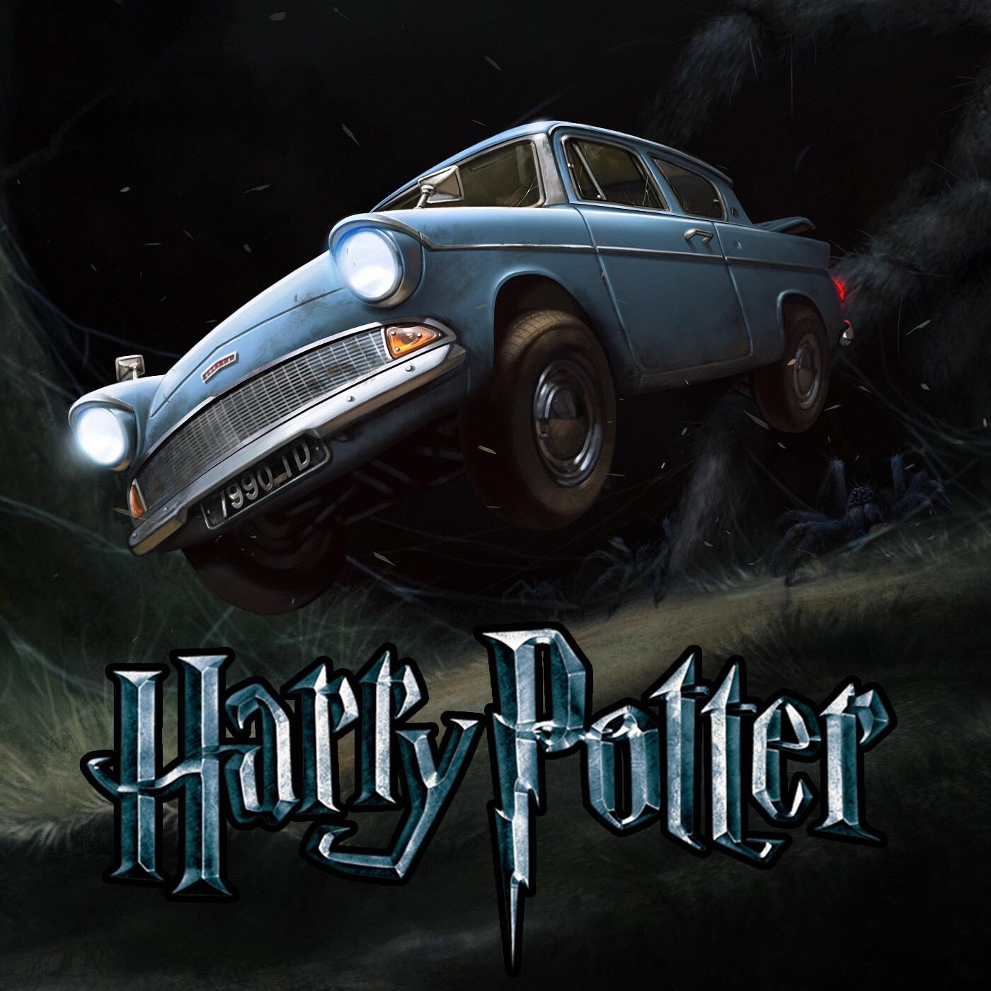 ArtStation - Flying Ford Anglia- Harry Potter