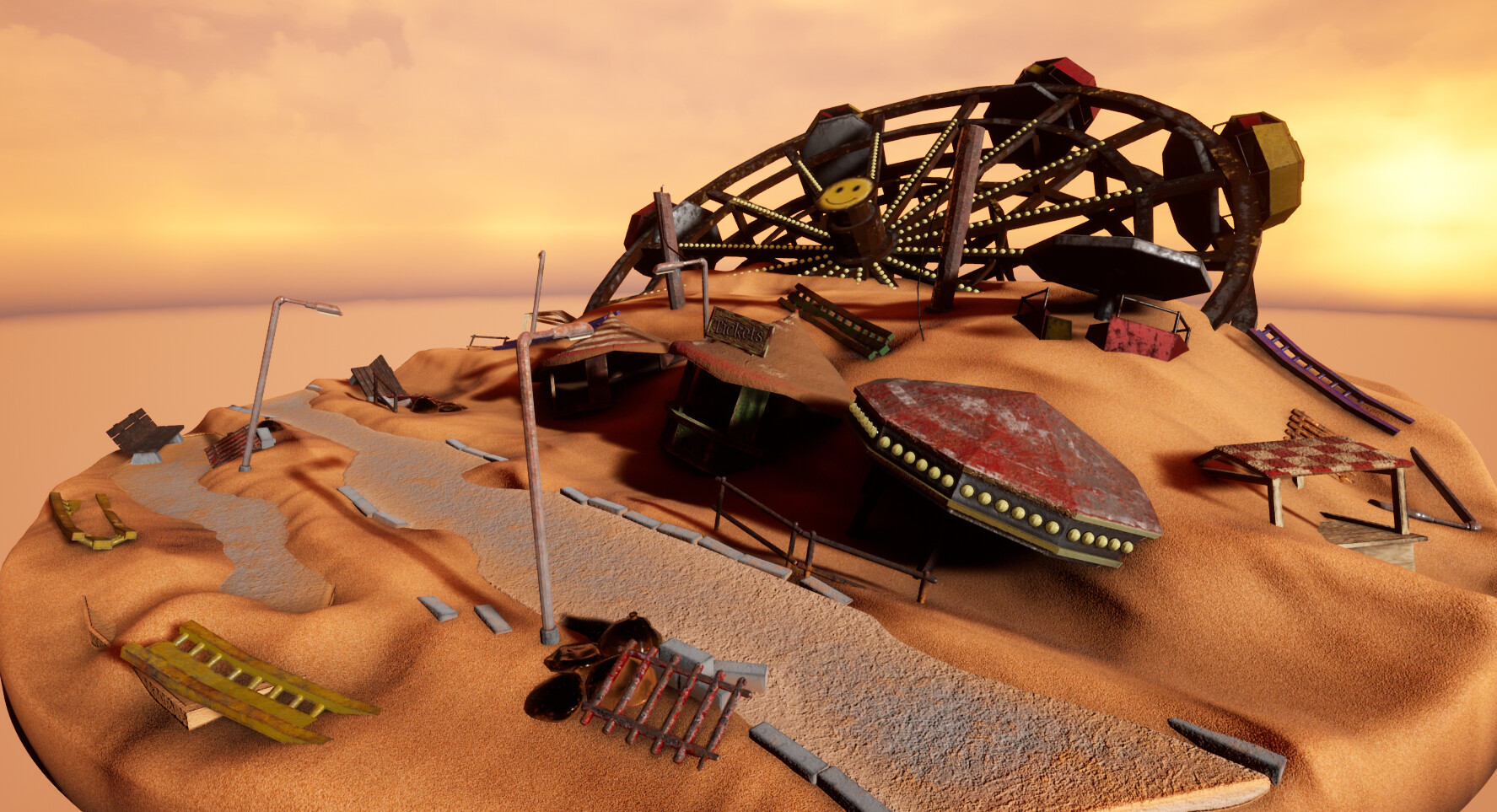 ArtStation - Post-Apocalyptic Carnival Scene