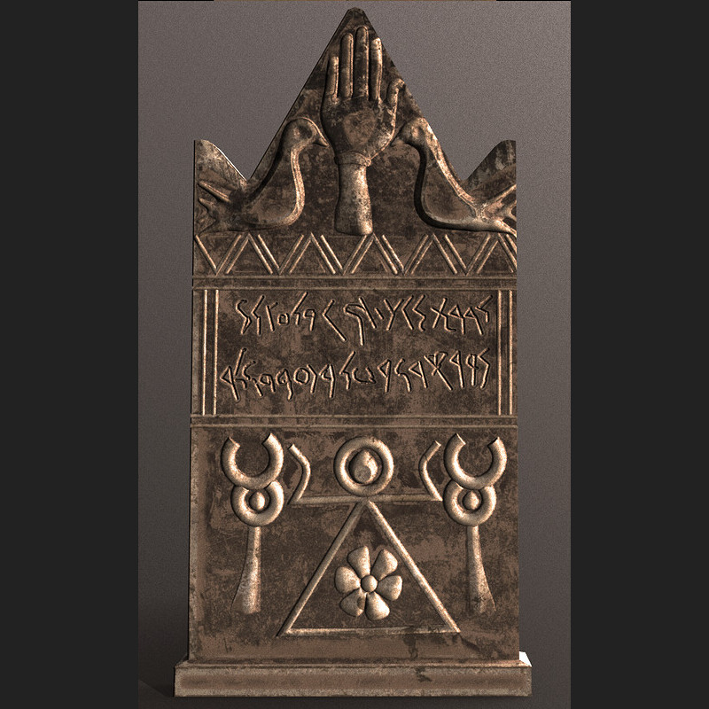 ArtStation - Punic stela with symbol of Tanit