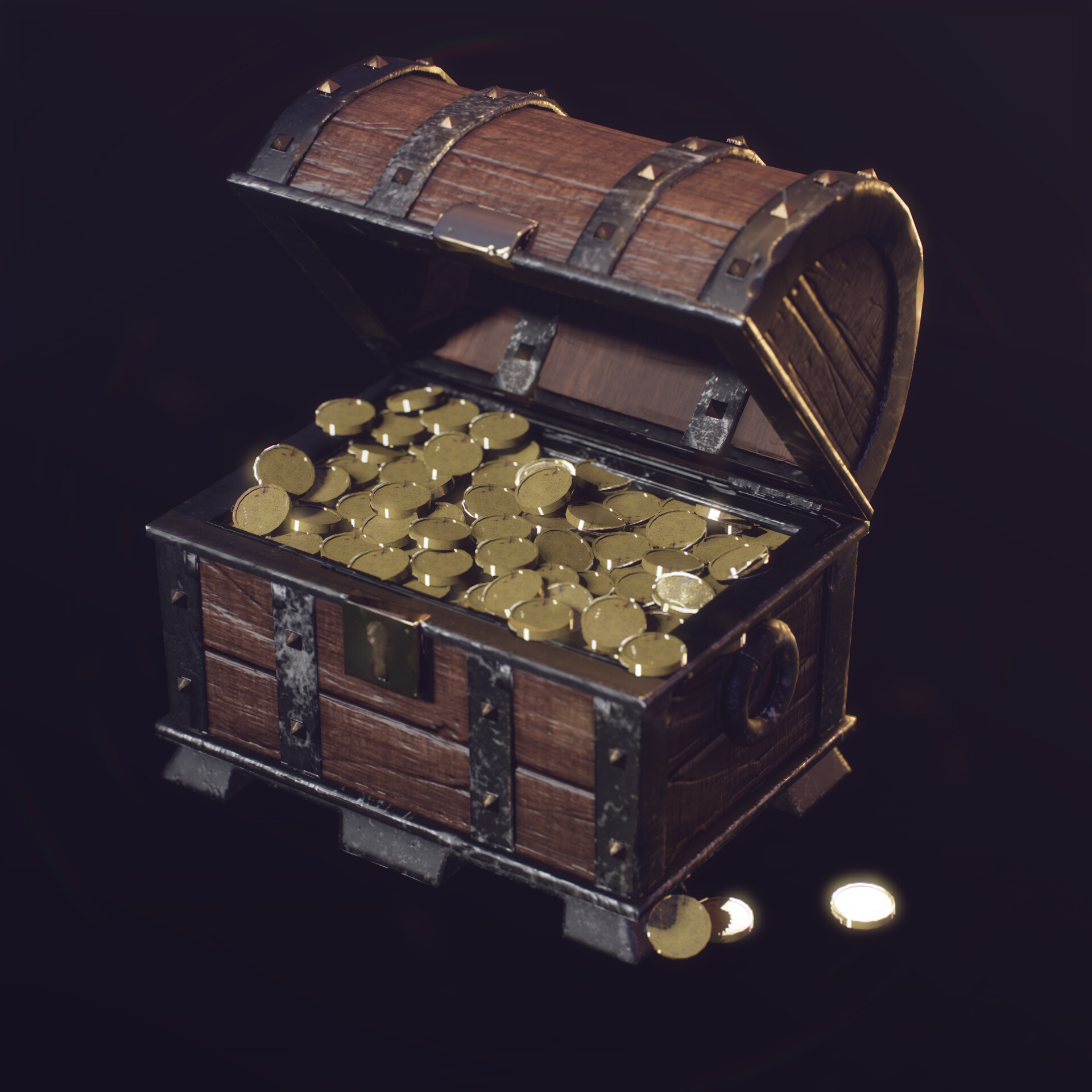 ArtStation - Object Modeling_Treasure Chest, Skull Ax