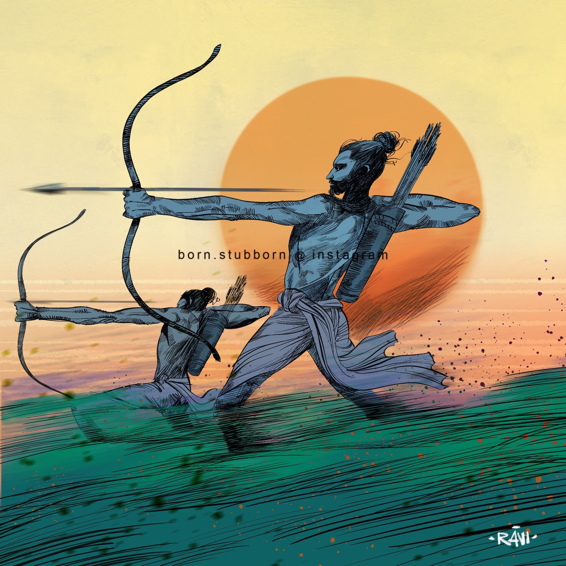 ArtStation - Rama and Lakshman slaying Ravana