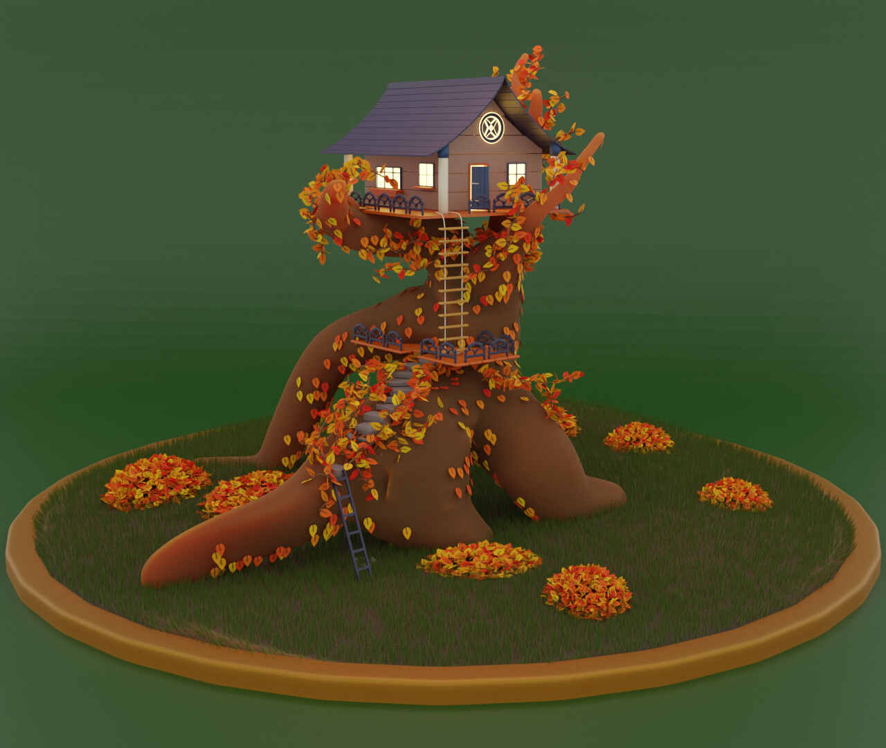 ArtStation - Autumn Treehouse
