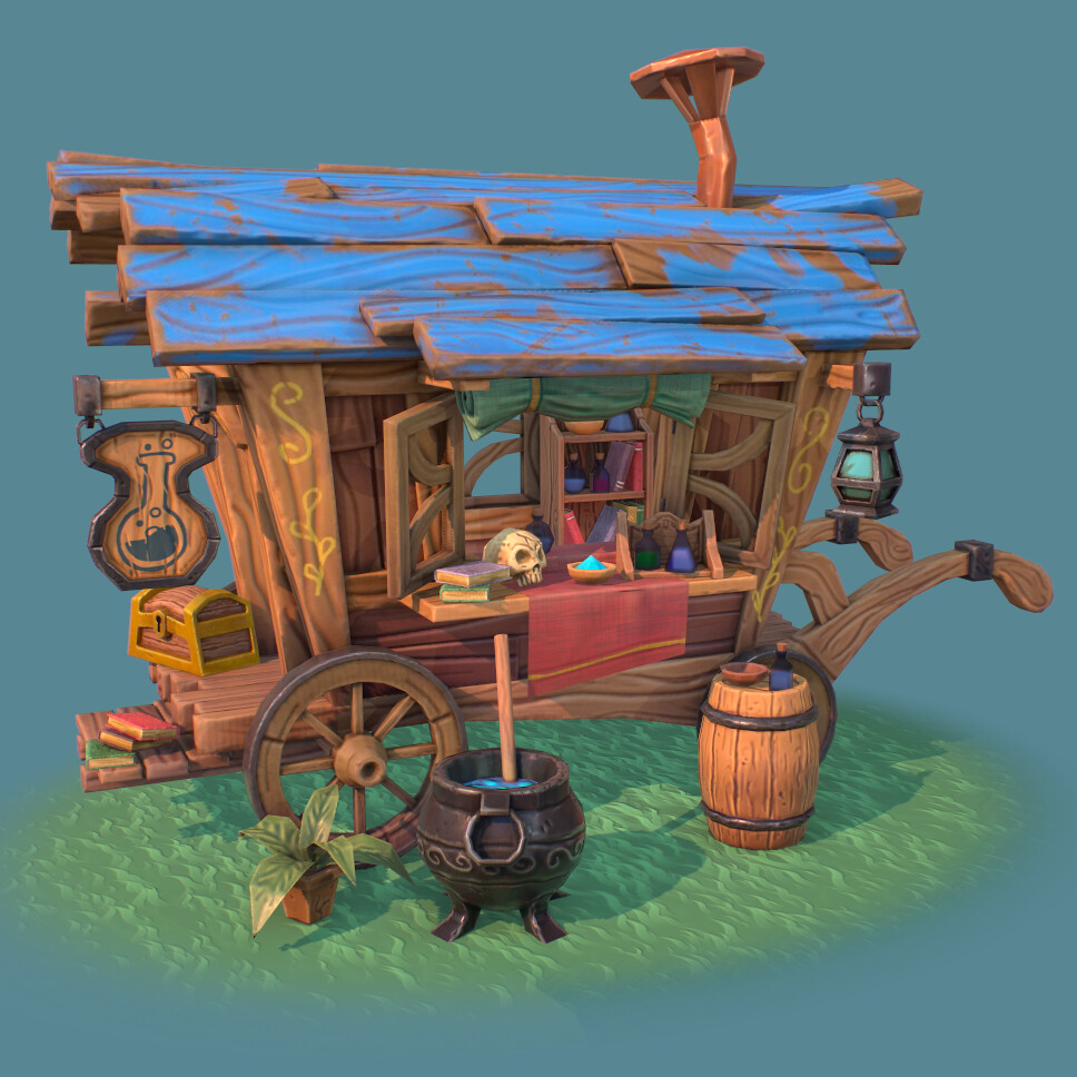 ArtStation - Potion Merchant's Wagon
