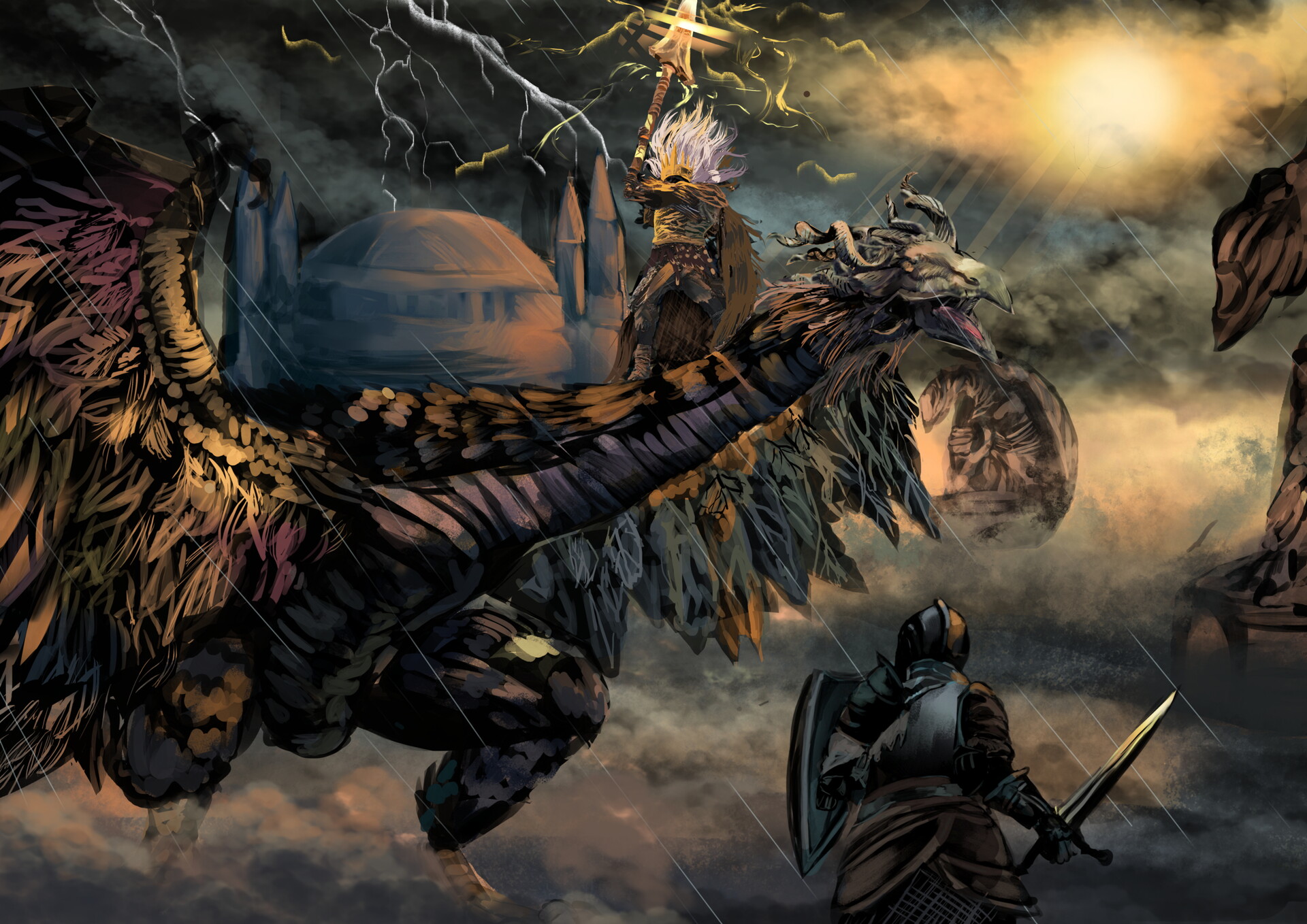 ArtStation - Namesless King and Storm King (Dark Souls)