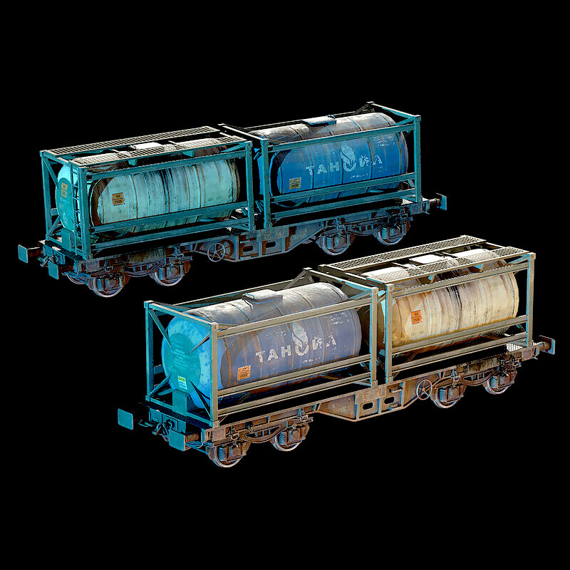 ArtStation - Railway Tank, texturing practice