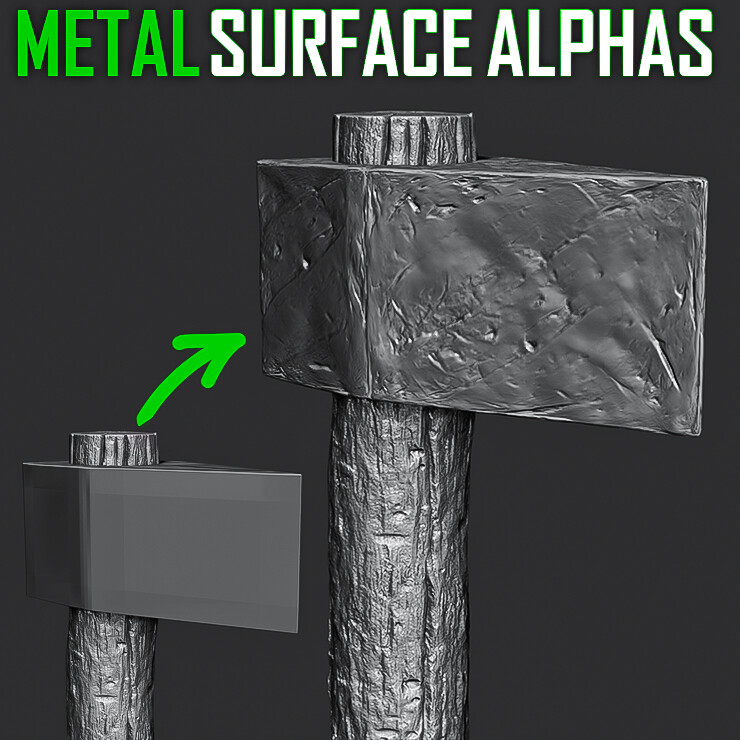ArtStation - Metal Surface Alphas for ZBrush