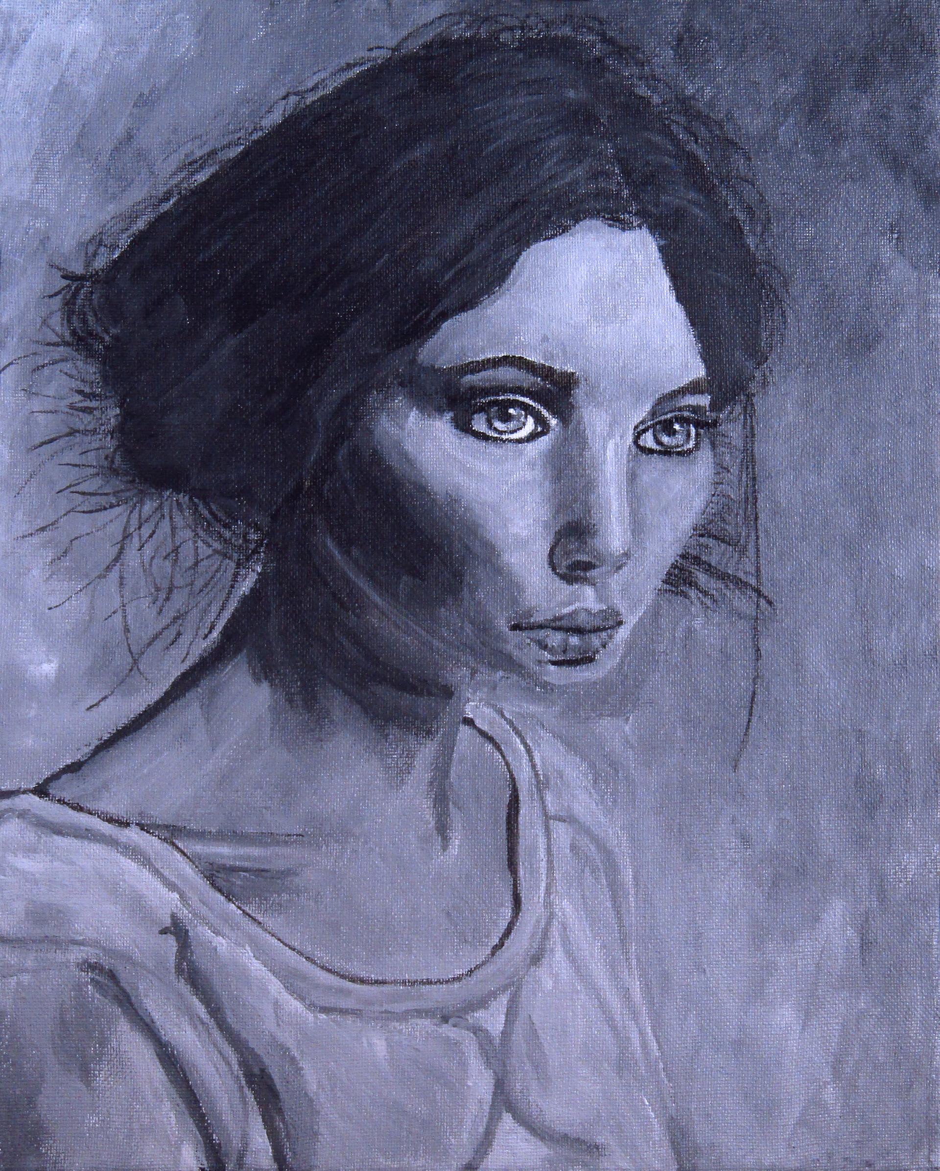 ArtStation - Black & White Female Portrait