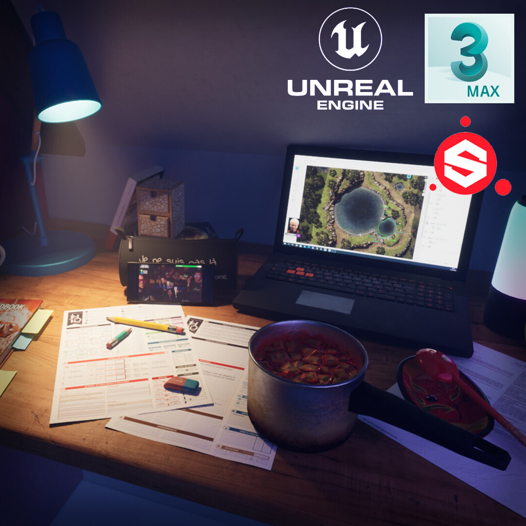 ArtStation - Student Desk - UE5