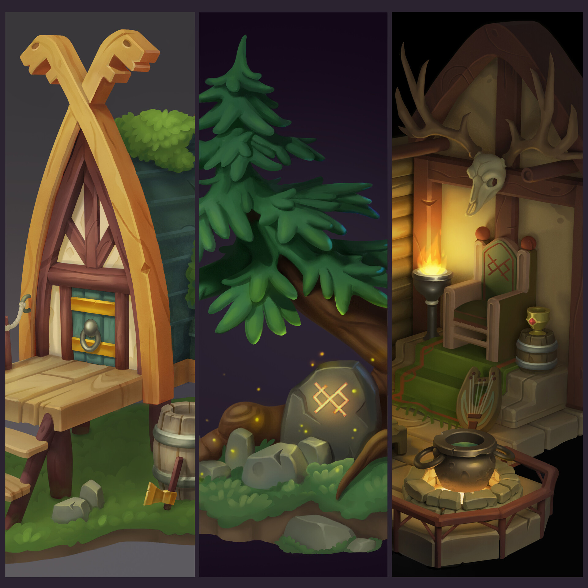 ArtStation - Viking setting/ 3D for 2D