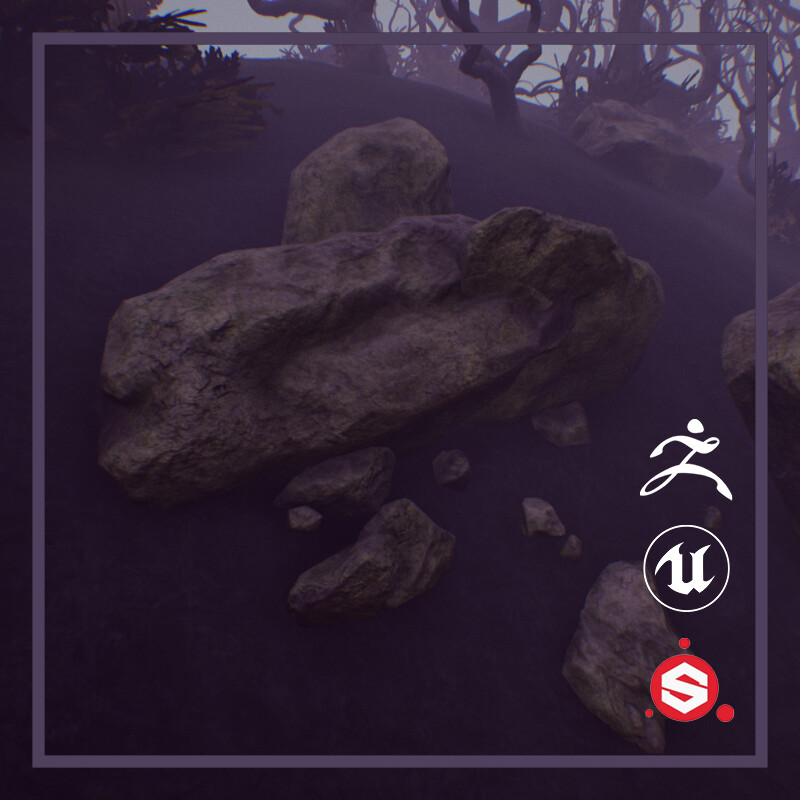 ArtStation - Procedural Texturing with RGBA Mask for Rock - UE4