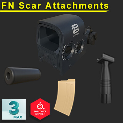 ArtStation - FN Scar Attachments
